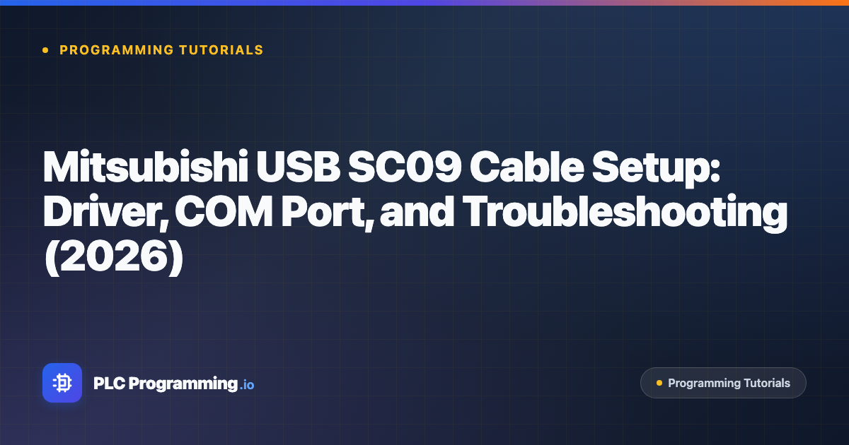 Mitsubishi USB SC09 Cable Setup Guide 2026